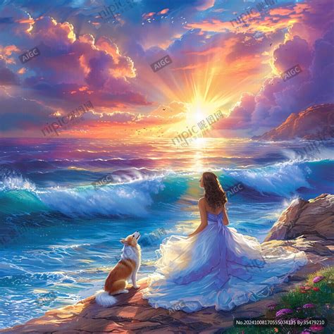 Ai创作图女神望海 海边落日插画 女孩看海上日出 梦境爱丽丝环游大海 插画夕阳下 看海的姑娘 看日出插画 梦幻风景女孩 海上落日插画 动漫海边 插画海洋辽阔 女孩风景画 插画海边 唯美小女孩