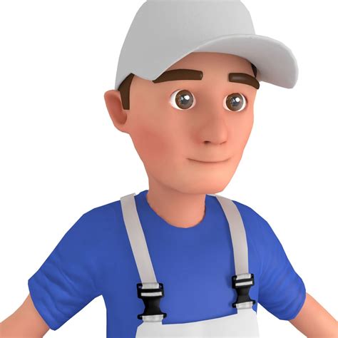 만화 페인트 노동자 3d 모델 179 Max Fbx Free3d