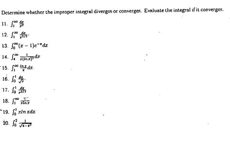solved determine whether the improper integral diverges or