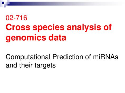 Cross Species Analysis Of Genomics Data Lecture Slides Lecture 6