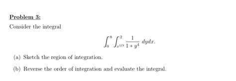 Solved Problem 3 Consider The Integral So Sots 1 7 Ur Dydz Chegg Com