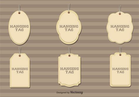 Set Of 6 Vector Hanging Cardboard Tags 109518 Vector Art At Vecteezy