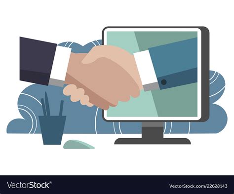 Handshake With Technology Royalty Free Vector Image