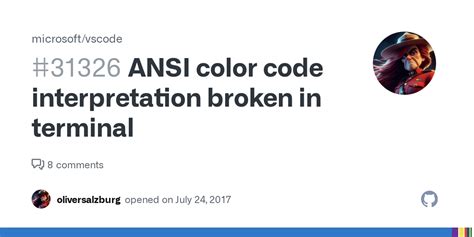 Ansi Color Code Interpretation Broken In Terminal Issue Microsoft Vscode Github