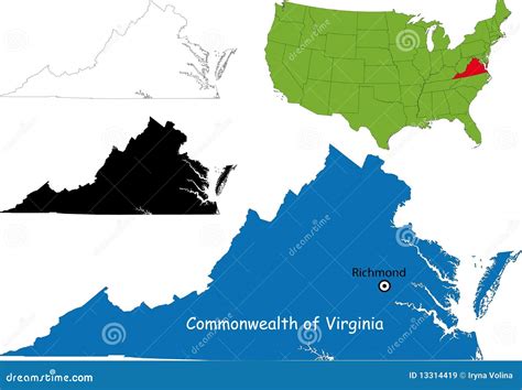 Commonwealth Of Virginia Usa Stock Vector Illustration Of District