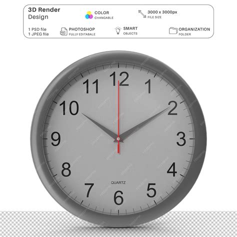 Premium Psd Wall Clock 3d Modeling Psd File Realistic Vintage Clock