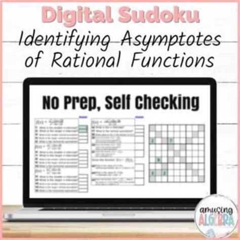 Identifying Asymptotes Of Rational Functions Digital Sudoku Puzzle Activity