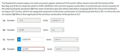 Solved The Flywheel Of A Steam Engine Runs With A Constant