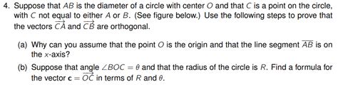 Solved Suppose That AB Is The Diameter Of A Circle With Chegg