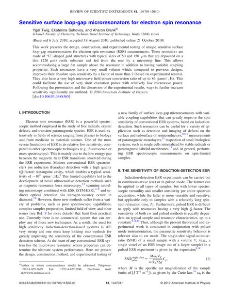 pdf sensitive surface loop gap microresonators for electron spin