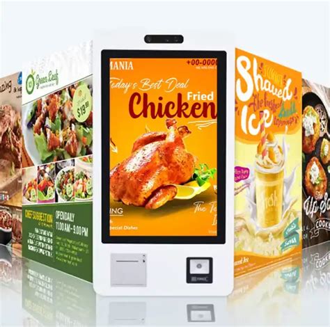 Automated Fast Food Ordering Android Equipment Pos Kiosk With Nfc Card