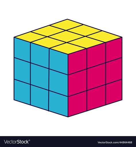 Flat Rubik Cube Royalty Free Vector Image Vectorstock