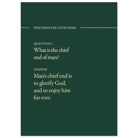 Westminster Catechism Poster Print Etsy