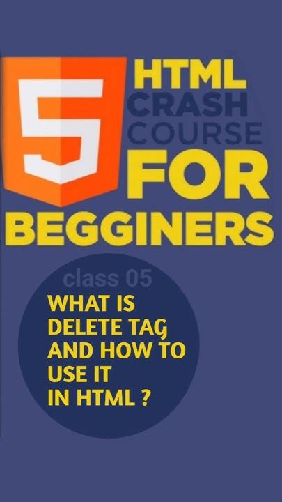 Html Crash Course For Beginners What Is Delete Tag And How To Use It In Html Coding Html