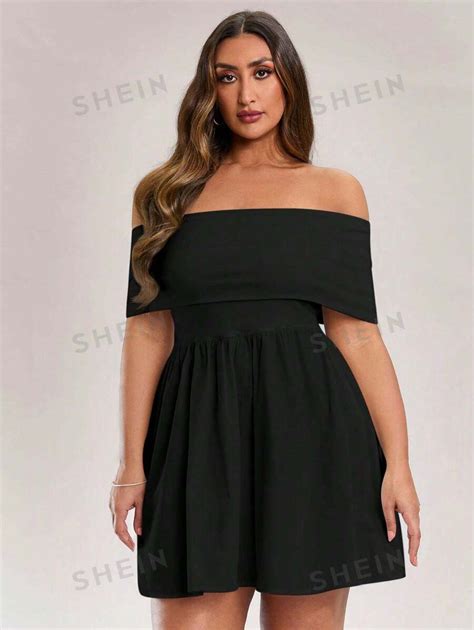 Shein Bae Plus Size Womens One Shoulder Solid Color Splicing Fabric A