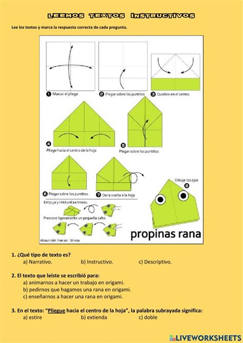 Lee Textos Instructivos Worksheet