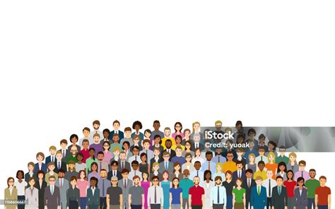 흰색 배경에 있는 사람들의 군중 다민족 그룹에 대한 스톡 벡터 아트 및 기타 이미지 다민족 그룹 조직된 단체 민족 Istock