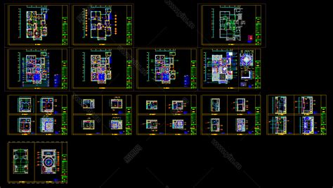 中海紫御豪庭家居住宅cad施工图，家居cad施工图纸下载 素材下载 易图网cad设计图纸库