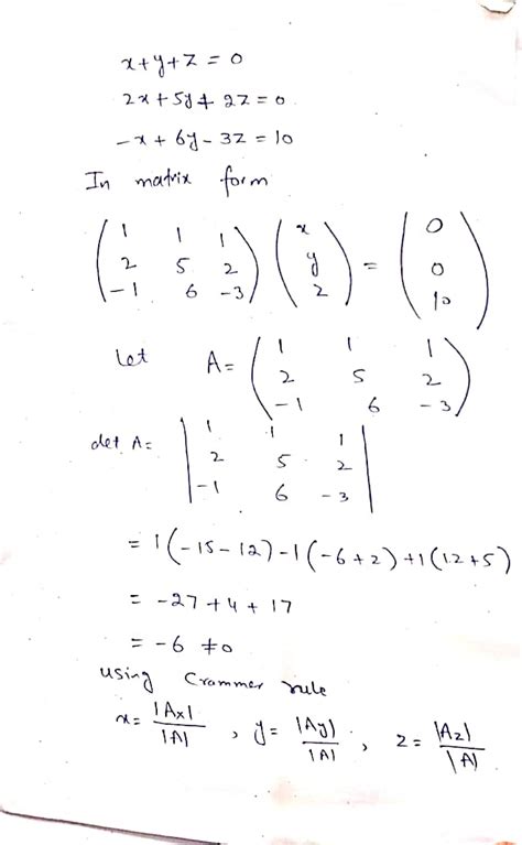 Solved Solve Using Matrices Course Hero