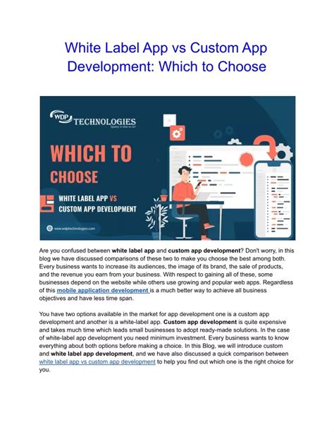 Ppt White Label App Vs Custom App Development Which To Choose Powerpoint Presentation Id