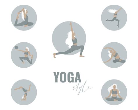 Set Of Yoga Assan With A Girl Vector Illustration 11204885 Vector Art