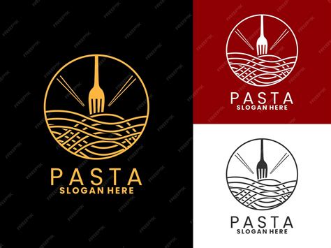 Simple Elegant Pasta Spaghetti Noodle Logo Design Vector Template Premium Vector