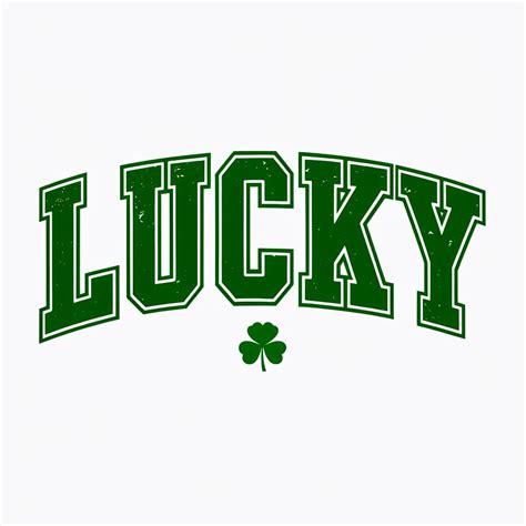 Lime Green Cursive Lucky Text With Four Leaf Clover Poster Playground