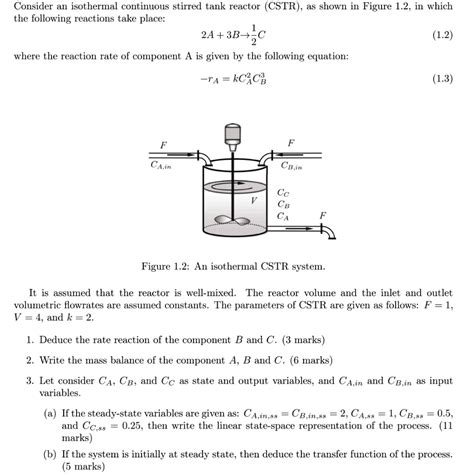 solved consider an isothermal continuous stirred tank reactor cstr