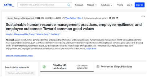 Sustainable Human Resource Management Practices Employee Resilience And Employee Outcomes
