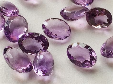 12 15mm Amethyst Cut Stone Lot Oval Cut Faceted Amethyst 5 Pieces 33