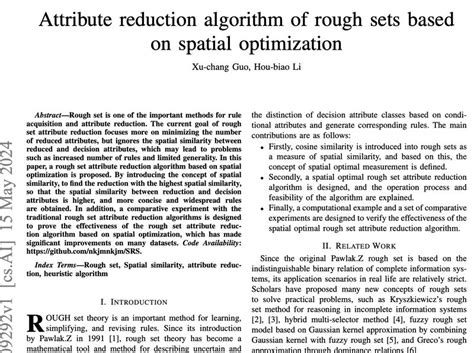 How A Rough Set Attribute Reduction Algorithm Improves Ai Venugopal Adep Posted On The Topic