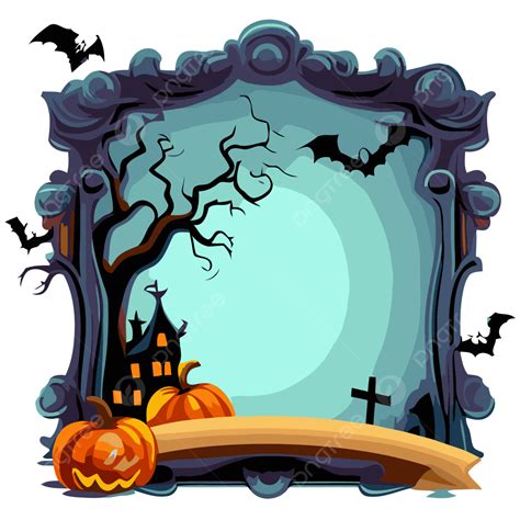 할로윈 테두리 스티커 클립 아트 할로윈 기호 프레임 할로윈 장식 벡터 디자인 드로잉 만화 상표 클립 아트 Png 일러스트
