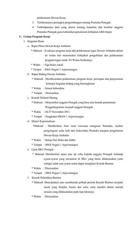 Program Kerja Pramuka 1112 RTF