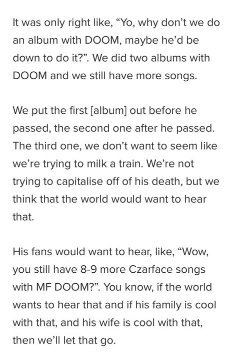 3rd Czarface X Mf Doom Album Likely To Drop According To Inspectah Deck R Mfdoom