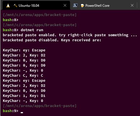 `console readkey` returns incomplete vt sequences for bracketed paste · issue 60101 · dotnet