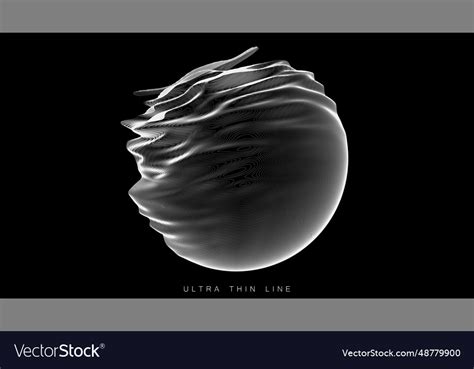 Distorted Line Spheres Thin Glitch Royalty Free Vector Image