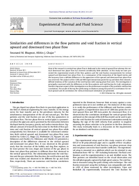 Pdf Similarities And Differences In The Flow Patterns And Void