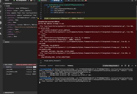 errors when debugging with open ports · issue 4670 · microsoft vscode python · github