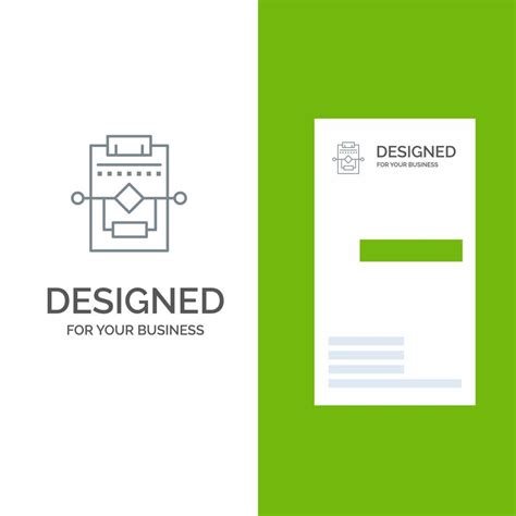 Workflow Network Process Settings Grey Logo Design And Business Card Template 17988792 Vector