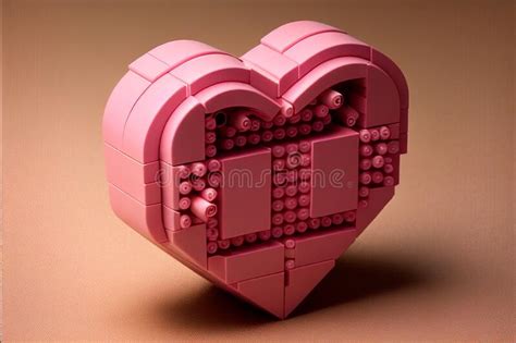 Lego Hearts Created With Generative Ai Technology Stock Image Image
