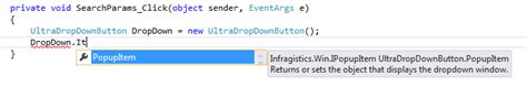 C Infragistics Populate Dropdown Menu Stack Overflow