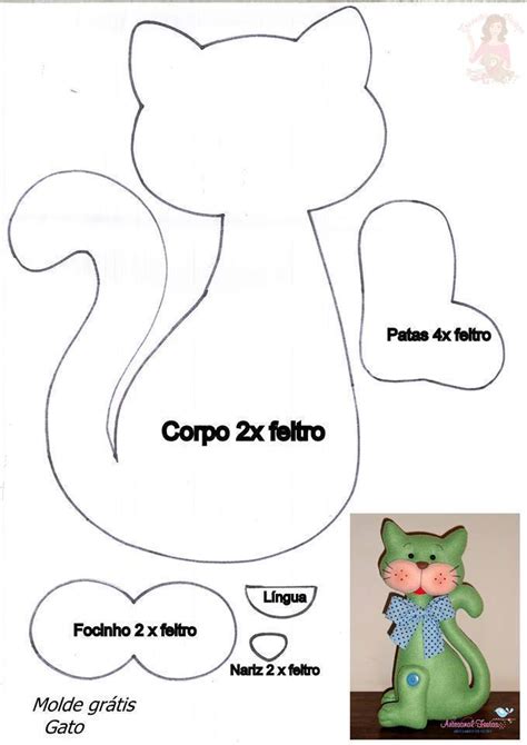 Irmãos Gatos Com Molde Em Feltro Decoração De Quarto Ideias Criativas