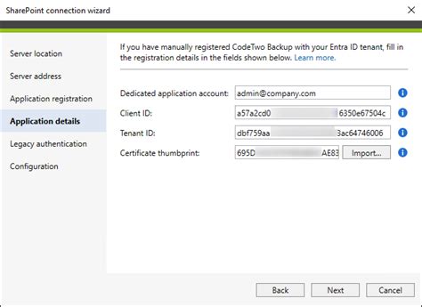 Creating Data Backup Server Connections Connecting To Sharepoint