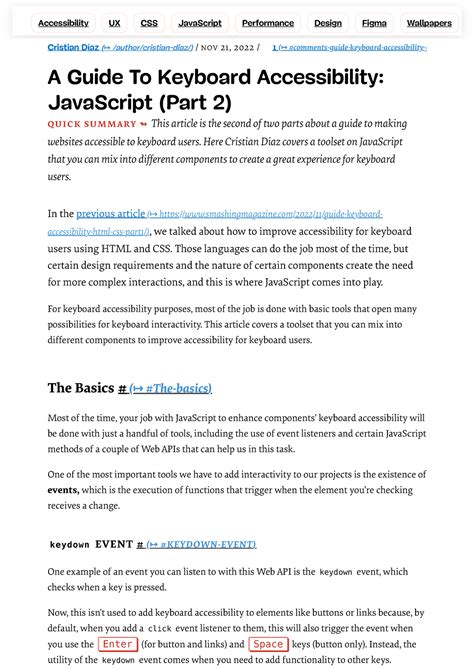 A Guide To Keyboard Accessibility Java Script Part 2 — Smashing
