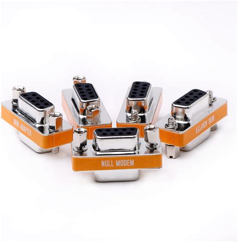 Amazon Com DB9 Null Modem Male To Female Slimline Data Transfer Serial Port Adapter 2 Pack