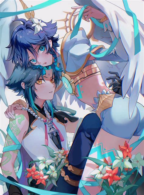 A Femboy Venti And Xiao Genshin Impact Genshinimpact Venti Xiao