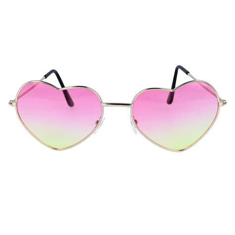 Pink And Yellow Heart Ombre Shaped Glasses Party Packs