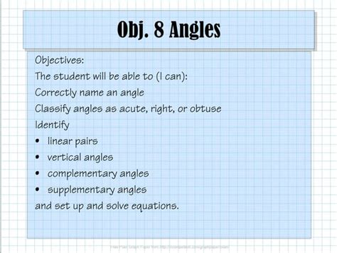 Obj 8 Classifying Angles And Pairs Of Angles Ppt