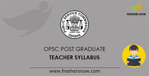 OPSC PGT Syllabus 2025 PDF Download Exam Pattern