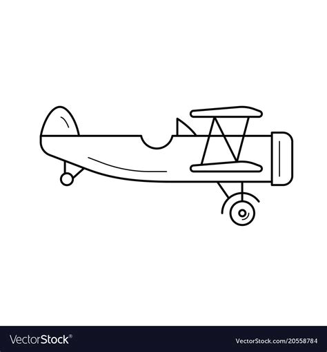 Biplane Line Icon Royalty Free Vector Image Vectorstock